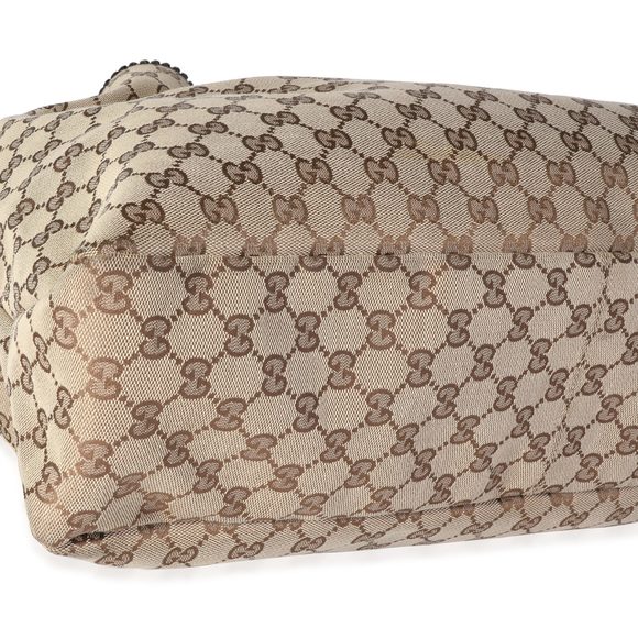 Gucci | Bags | Gucci Brown Gg Canvas And Leather Horsebit Chain Hobo ...